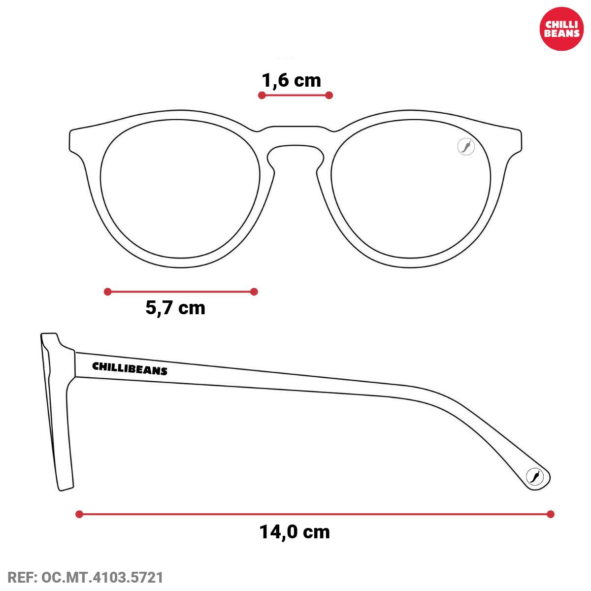 Óculos de Sol Masculino Aviador OC.MT.4103.5721 Chilli Beans - Chilli Beans
